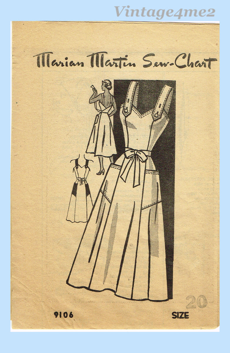 1950s Vintage Marian Martin Sewing Pattern 9058 Misses Sun Dress 34 B ...