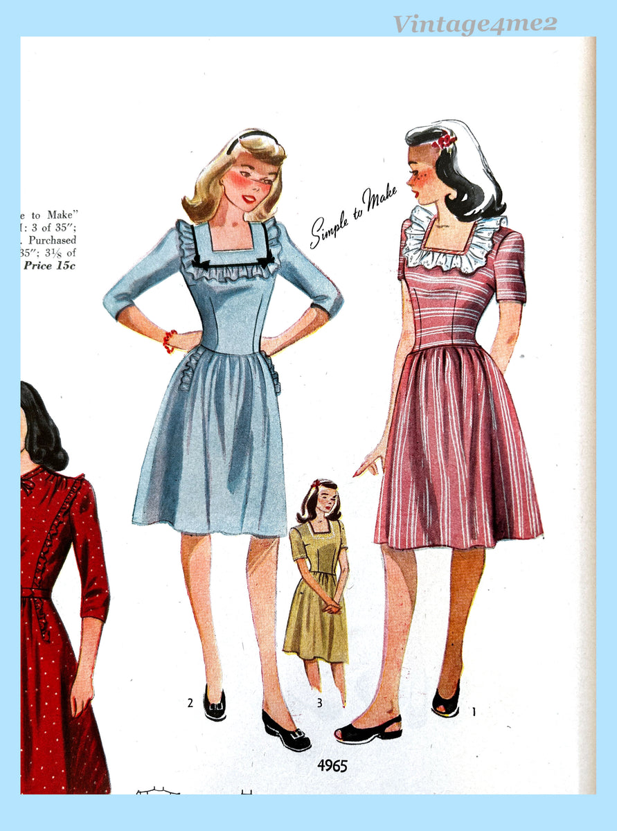 1940s Vintage Simplicity 4965 Latexure Manikin Mannequin Doll Clothes ...