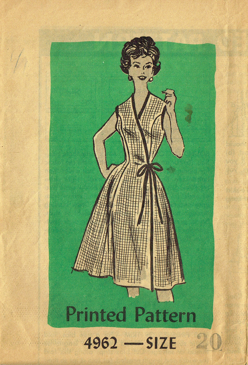 1960s Anne Adams Sewing Pattern 4962 Misses Wrap Around Dress Sz 40 B ...
