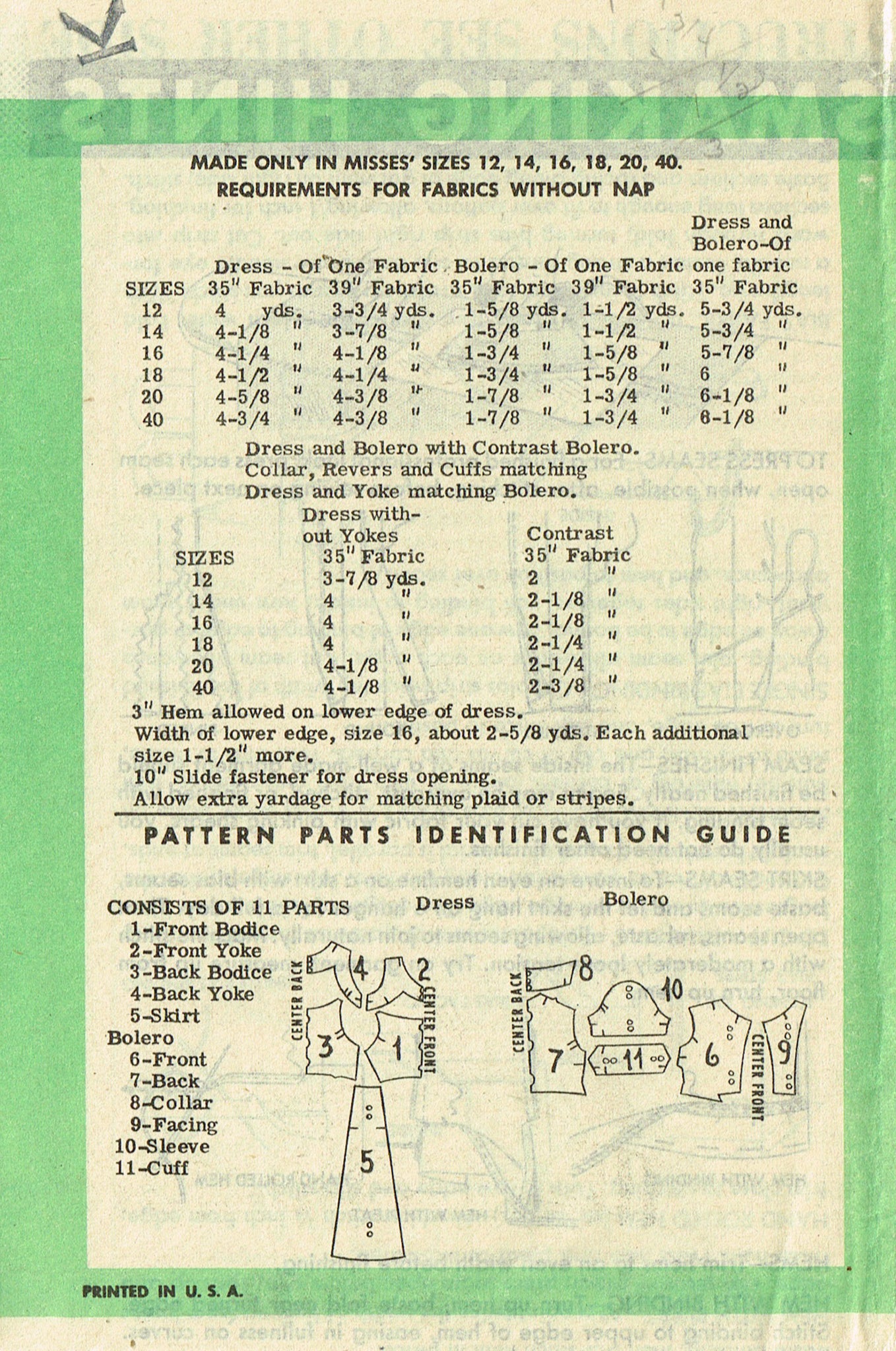 Marian Martin 9068: 1950s Misses Sun Dress & Bolero 36 B Vintage Sewin ...