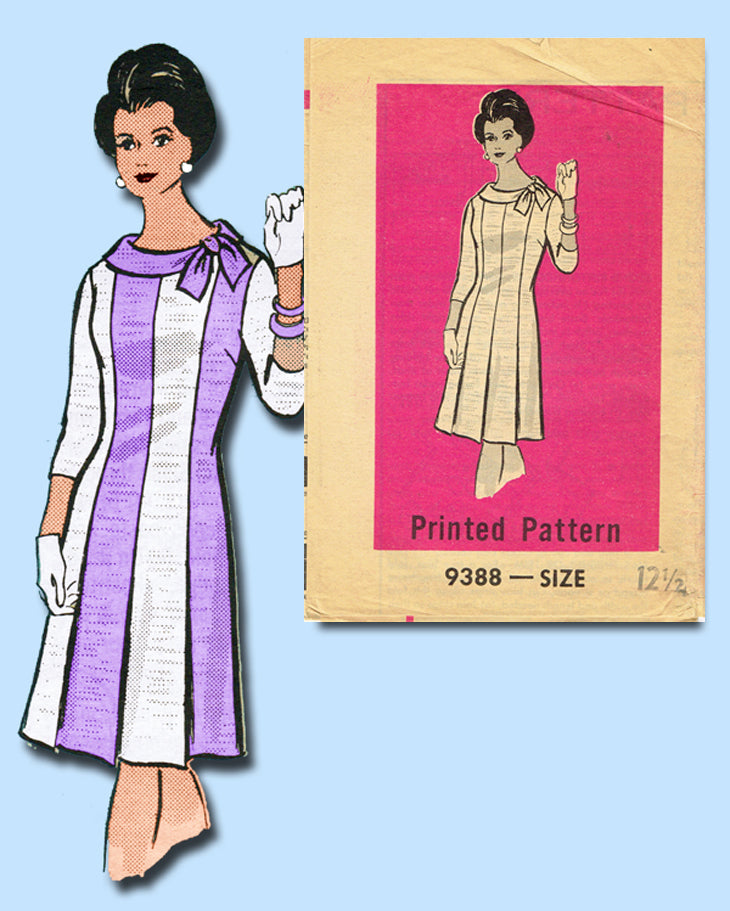 1960s Original Vintage Marian Martin Pattern 9388 Uncut Princess Dress ...