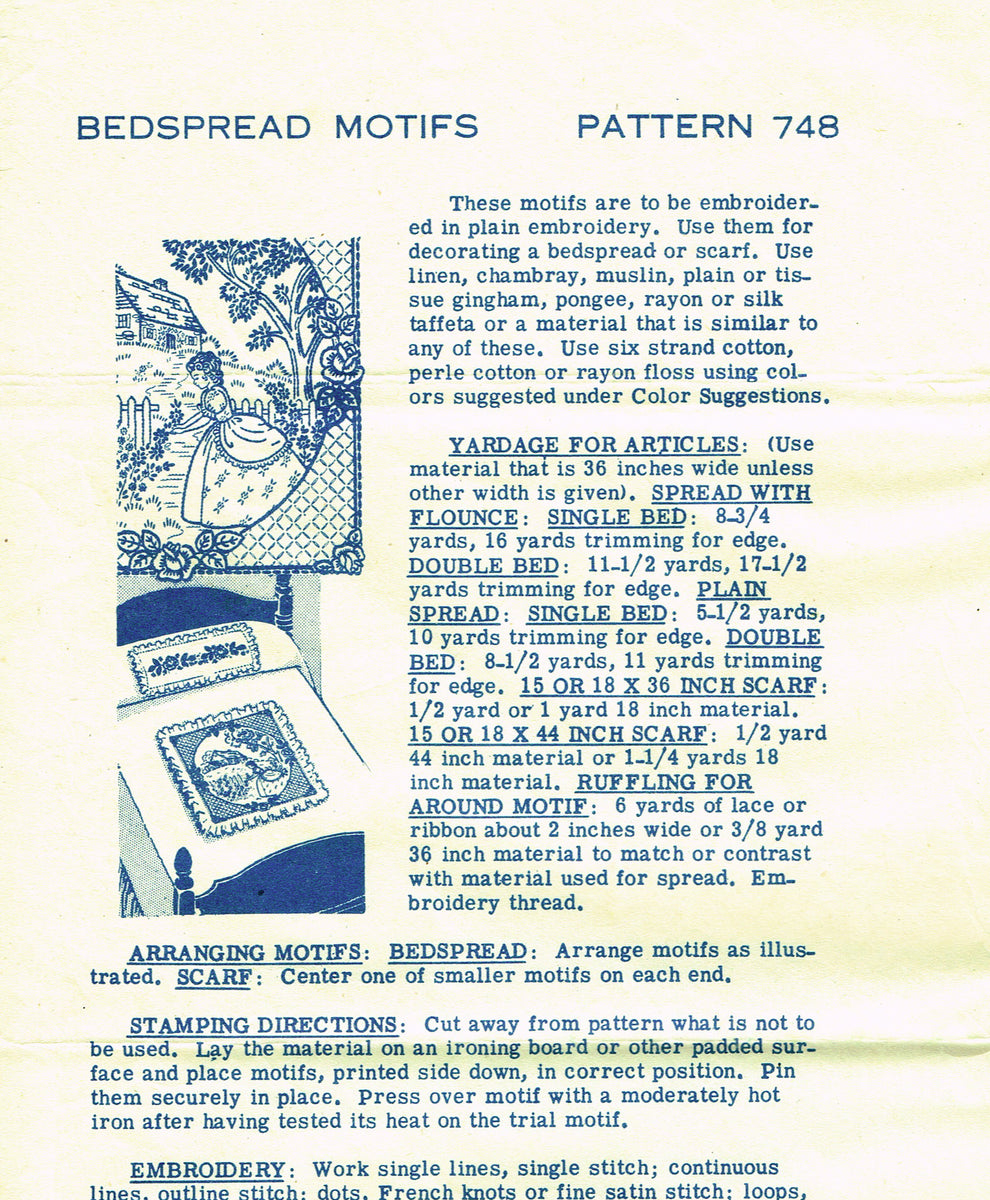 1940s Laura Wheeler Embroidery Transfer 748 Uncut Garden Scene Motif ...