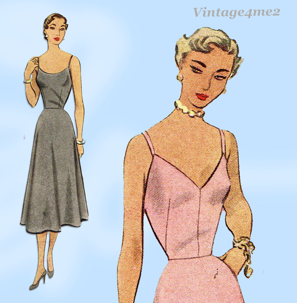 1950s Vintage McCall Sewing Pattern 8087 Elegant Uncut Misses Slip Siz ...