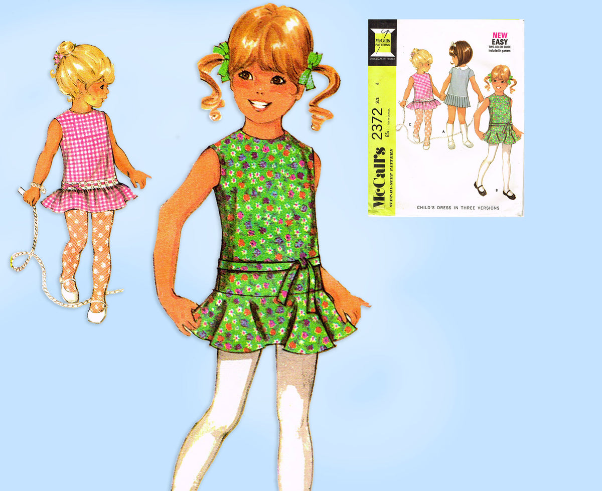 1970s Vintage McCalls Sewing Pattern 2372 Uncut Toddler Girls Dress 4 ...