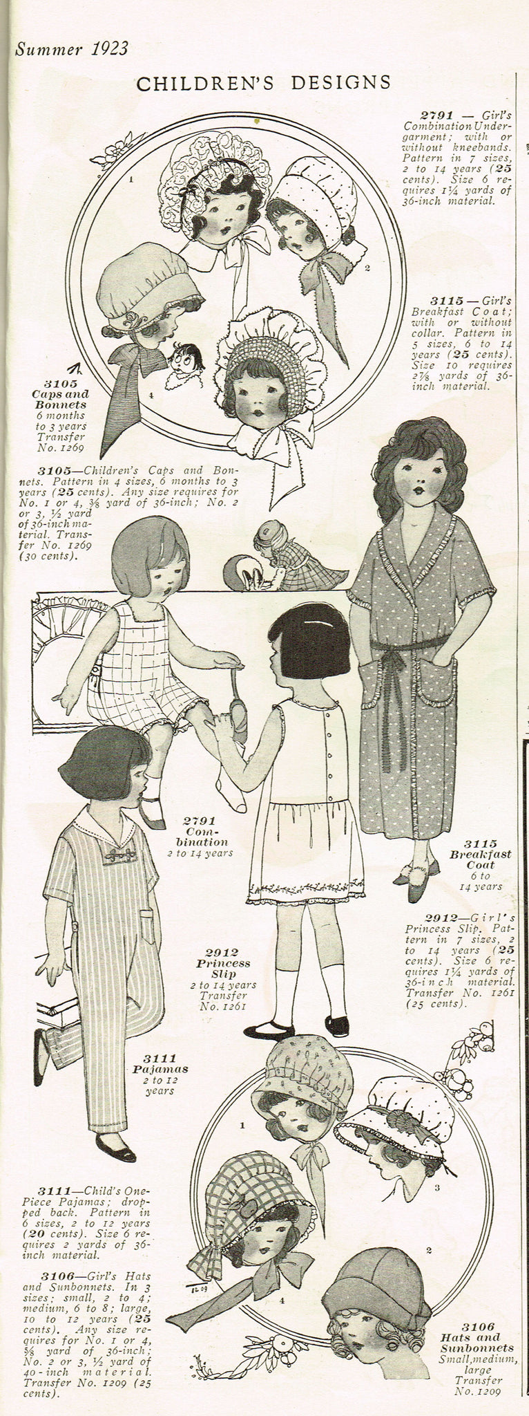 McCall 3105: 1920s Rare & Sweet Baby Caps & Bonnet Sz 1 Sewing Pattern ...