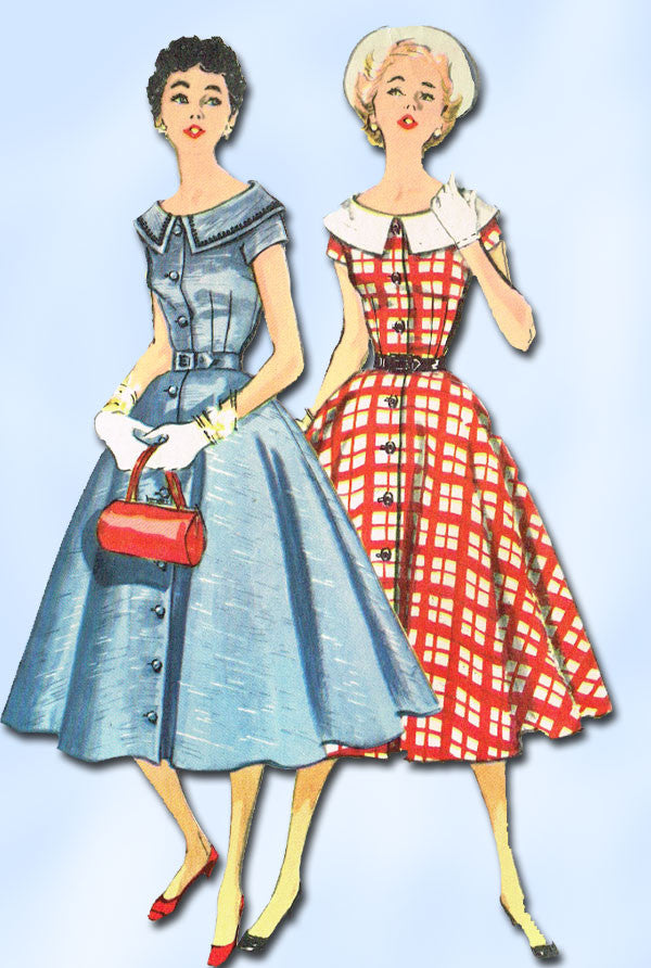 1950s Vintage Misses' Day Dress Uncut 1955 Simplicity Sewing Pattern 1 ...