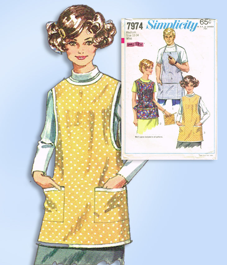 1960s Vintage Simplicity Sewing Pattern 7974 His & Hers Apron Set MED ...