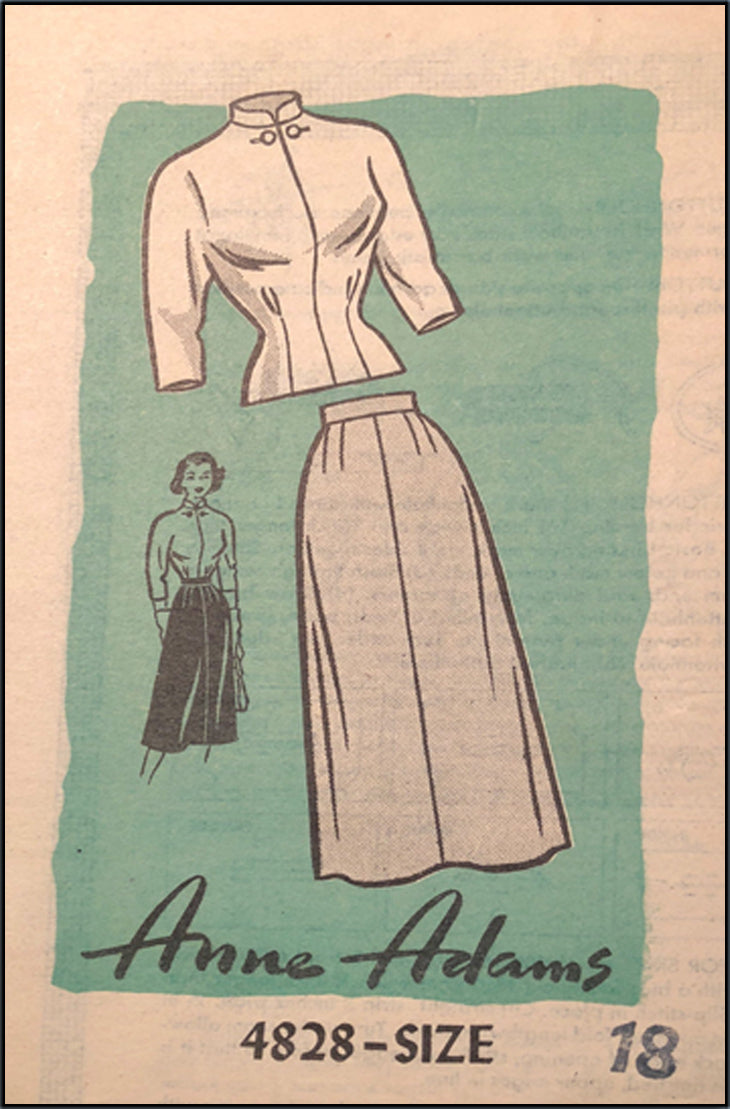 1940s Vintage Anne Adams Pattern 4828 Uncut Misses Skirt & Blouse 36 B ...