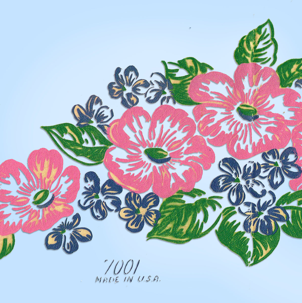 1950s Four Color Vintage Textilprint 7001 Wild Rose Apron Motifs No Se ...