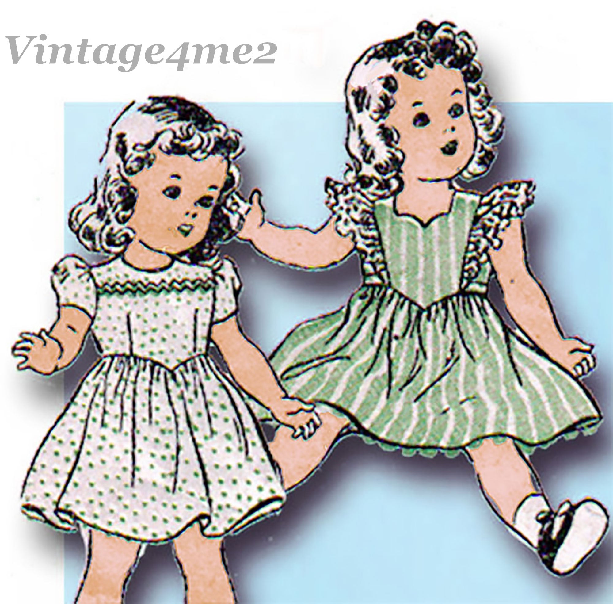 1940s Original Vintage Butterick Pattern 3626 18in Doll Clothes Set ...