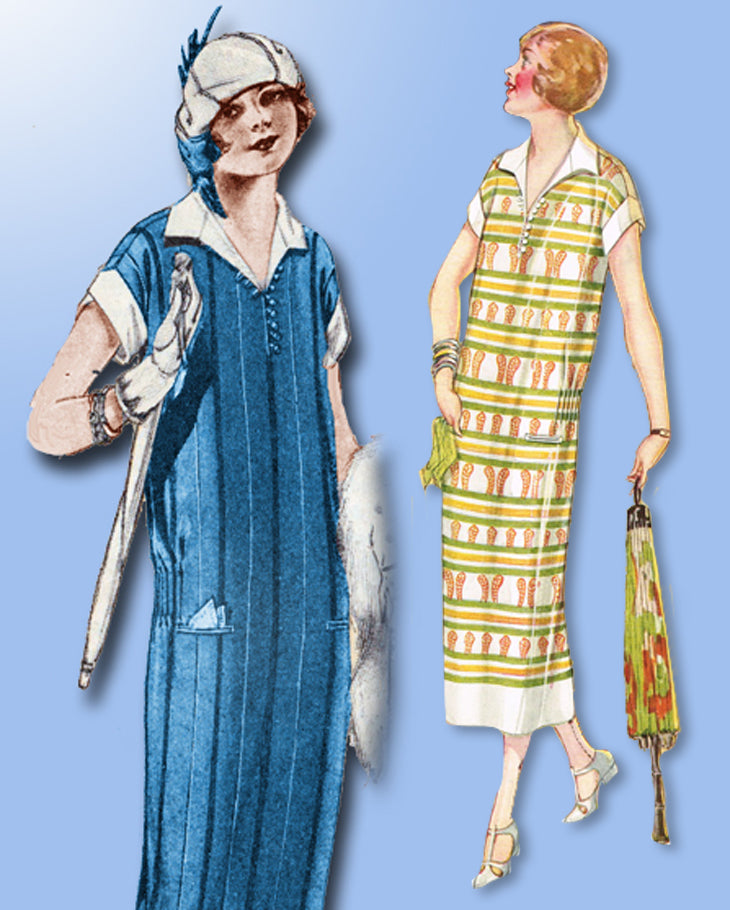 1920s Vintage Butterick Sewing Pattern 5211 Misses Early Flapper Dress ...