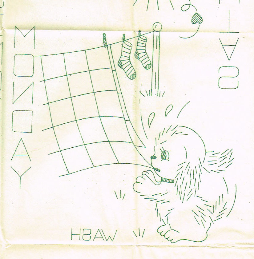 1940s Laura Wheeler Embroidery Transfer 688 Uncut DOW Puppy Tea Towels ...