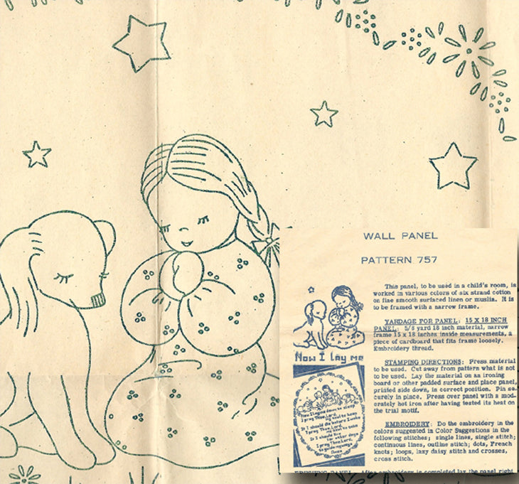 1940s Original Laura Wheeler Embroidery Transfer 757 Uncut Now I Lay ...