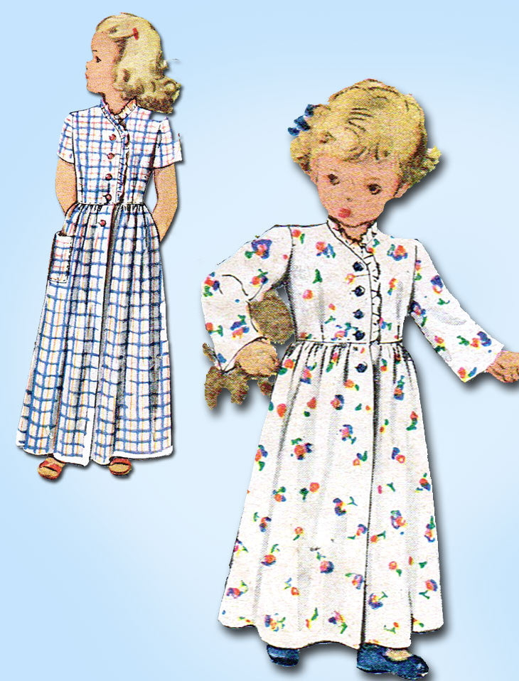 1940s Vintage McCall Sewing Pattern 6708 Charming Toddler Girls Housec ...