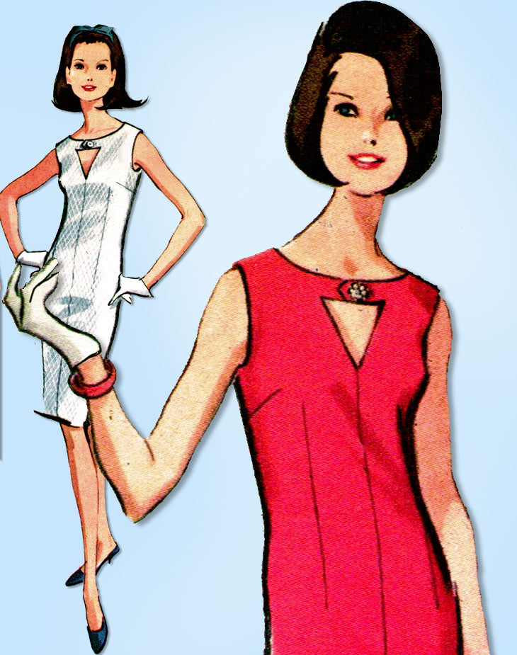 1960s Vintage McCall's Sewing Pattern 7719 Stunning Mod Keyhole Dress ...