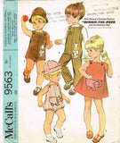 McCall 9563: 1960s Cute Winnie the Poo Romper Sz 1 Vintage Sewing Patt ...