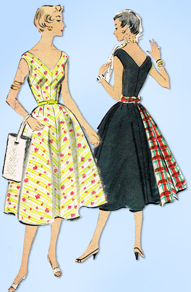 1950s Original Vintage McCall's Pattern 9787 Misses Sun Dress Sz 30 B ...