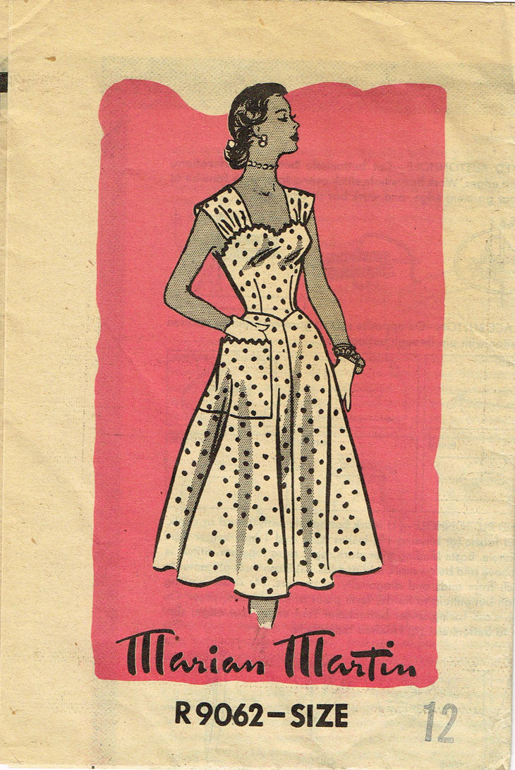 1950s Vintage Marian Martin Sewing Pattern 9062 Uncut Misses Sexy Sun ...