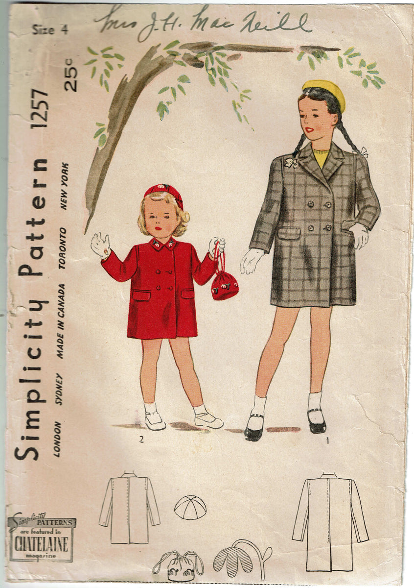 1940s Vintage Simplicity Sewing Pattern 1200 WWII Baby Boys Romper Sz3 ...