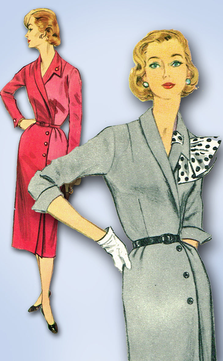 1950s Vintage Simplicity Sewing Pattern 1353 Misses Slender Dress 34B ...