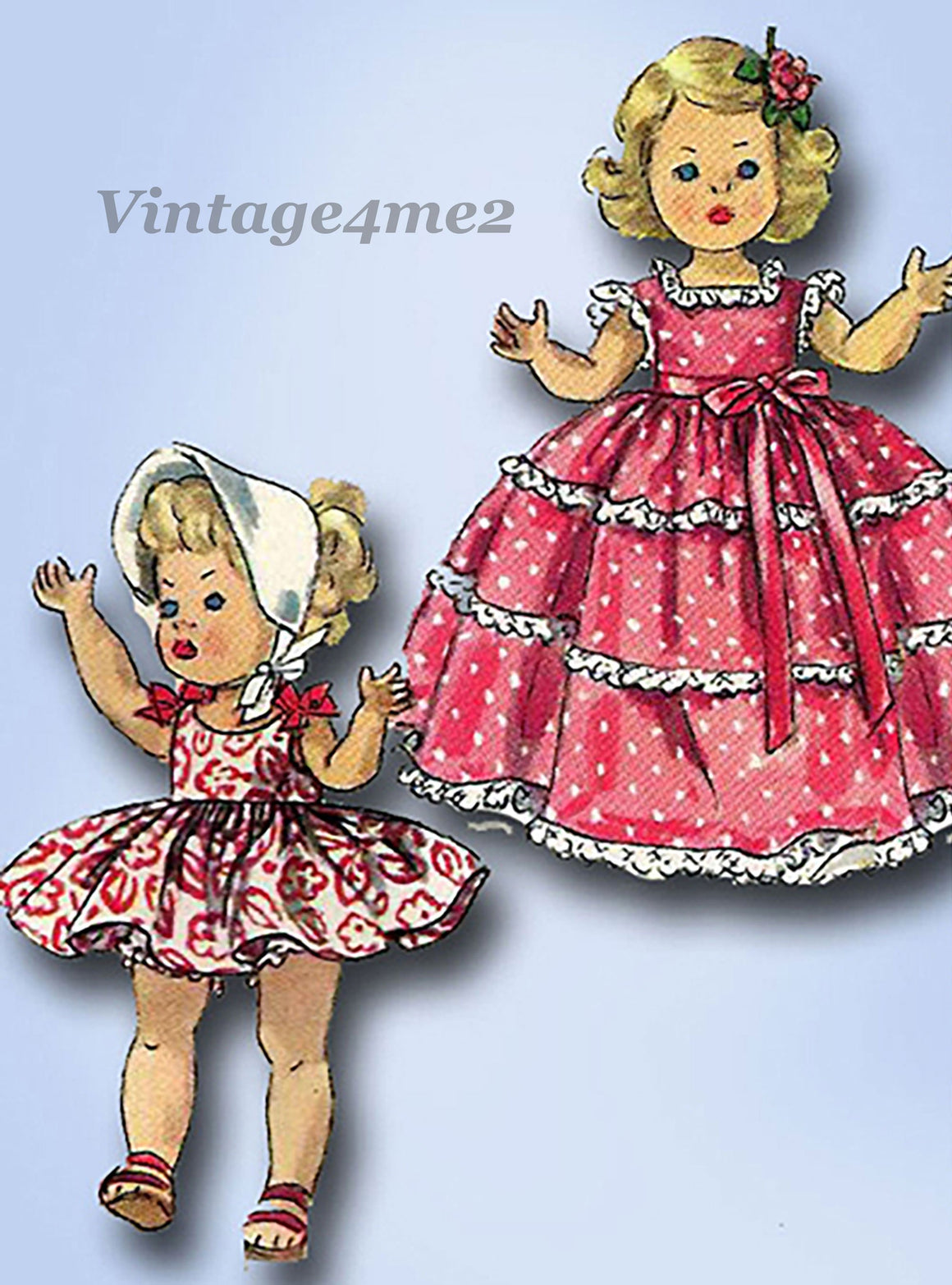 1950s Vintage Simplicity Sewing Pattern 1372 8in Ginny Doll Clothes ...