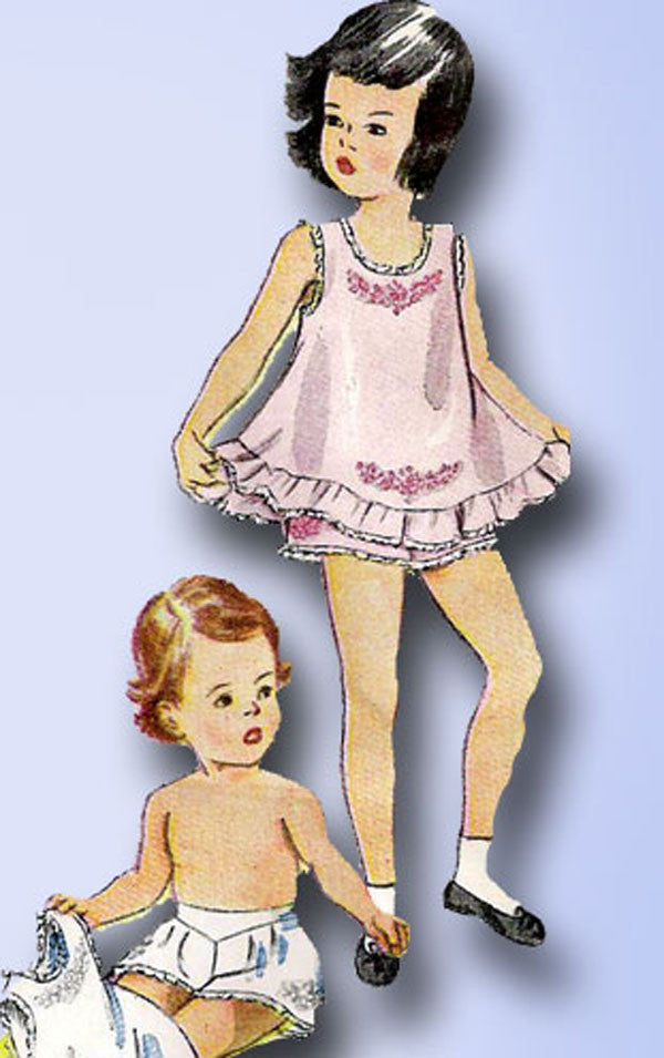 1940s Vintage Simplicity Sewing Pattern 2558 Uncut Toddler Girls Undie ...