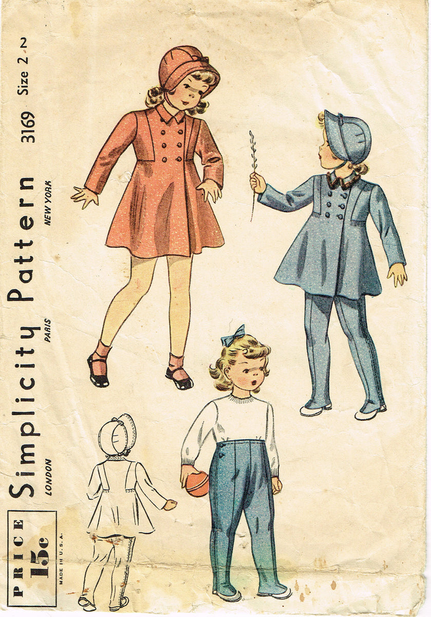 Simplicity 3169: 1930s Baby Girls & Bonnet Sz 2 Vintage Sewing Pattern ...