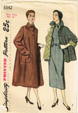 1950s Vintage Simplicity Sewing Pattern 3342 Uncut Misses Swagger Coat ...