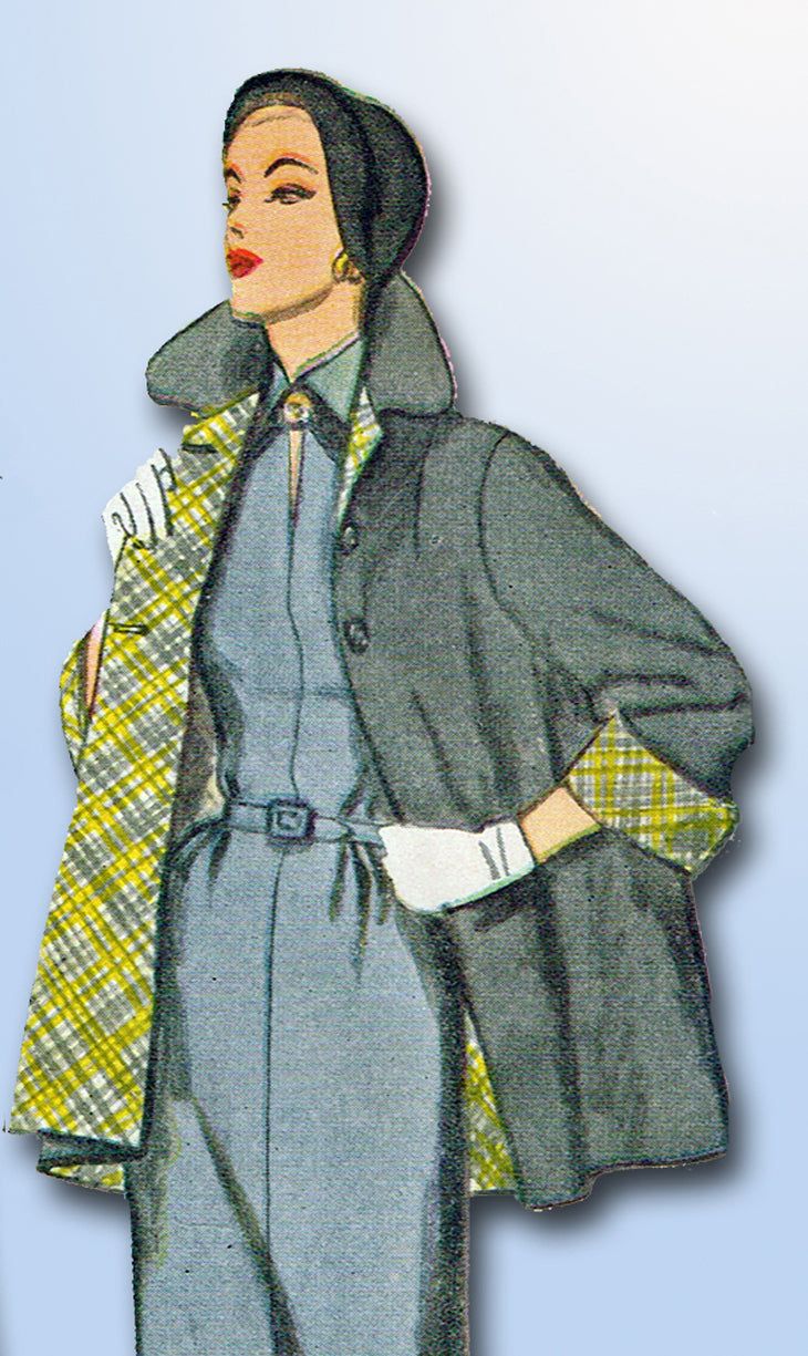 1950s Vintage Simplicity Sewing Pattern 3342 Uncut Misses Swagger Coat ...