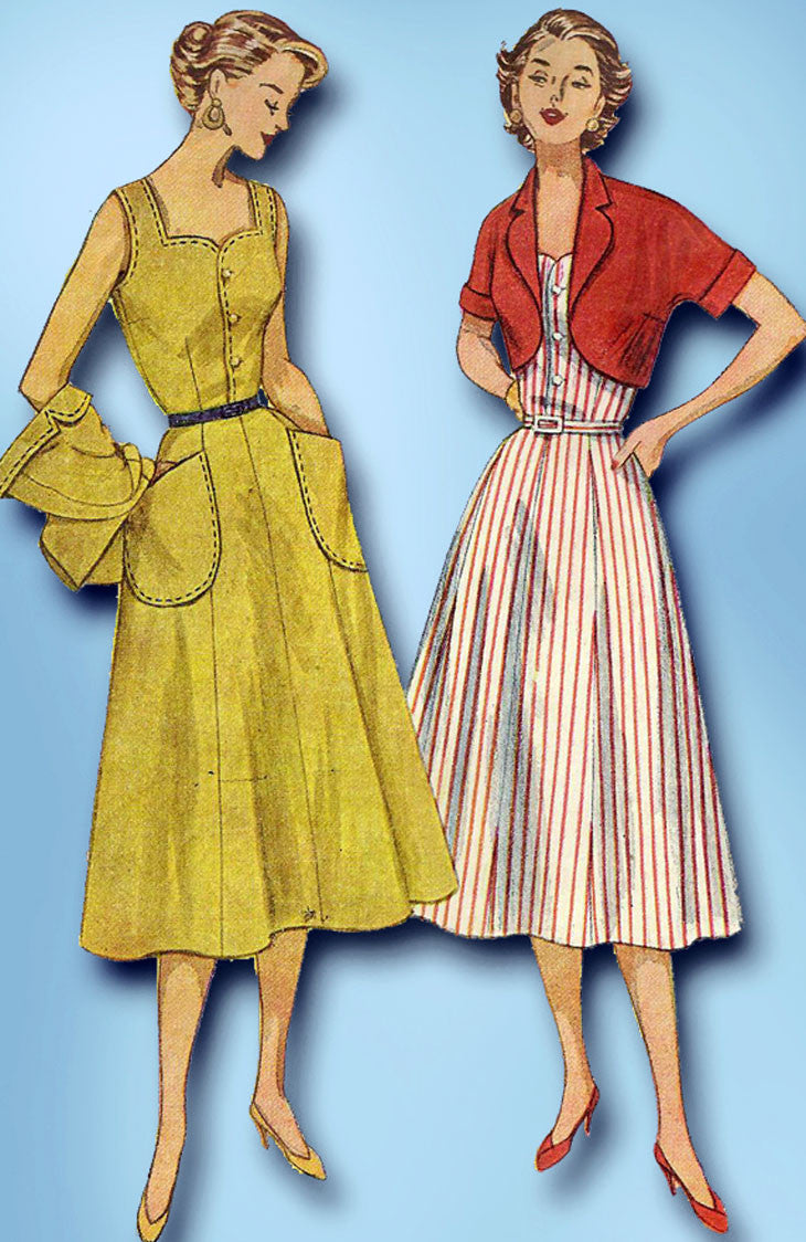 1950s Misses Simplicity Sewing Pattern 4282 Uncut Misses Sun Dress Siz ...