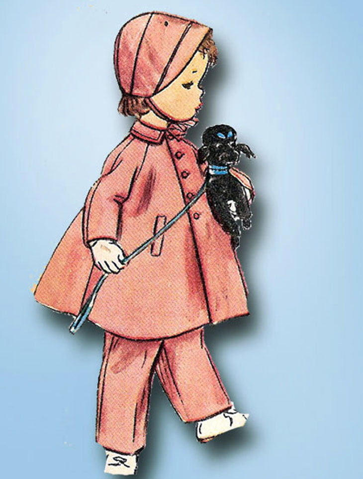 1950s VTG Simplicity Sewing Pattern 4454 FF Toddler Girls Coat & Hat ...