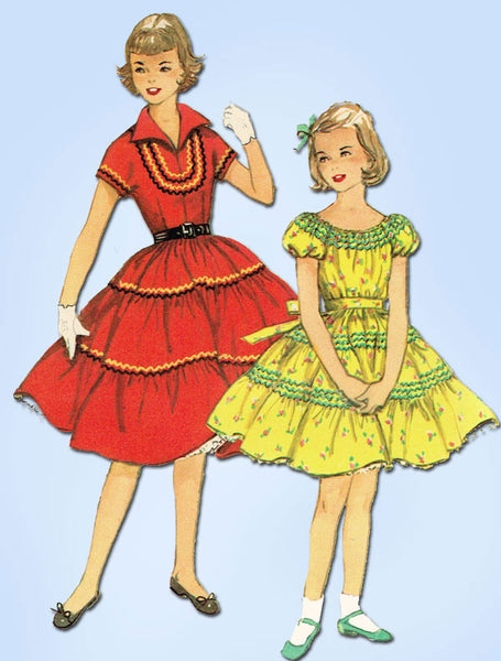 1950s Vintage Simplicity Sewing Pattern 4868 FF Toddler Girl's Squaw D ...