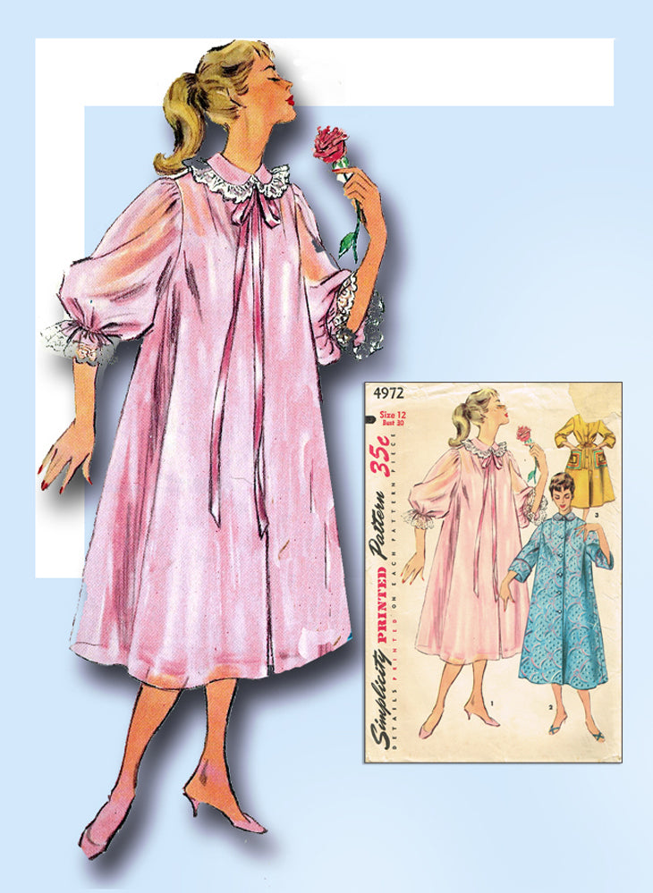1950s Vintage Simplicity Sewing Pattern 4972 Misses Peignoir Size 30 B ...
