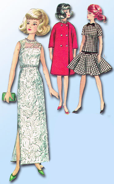 1960s Vintage Simplicity Sewing Pattern 6208 Barbie Doll Clothes Set ...
