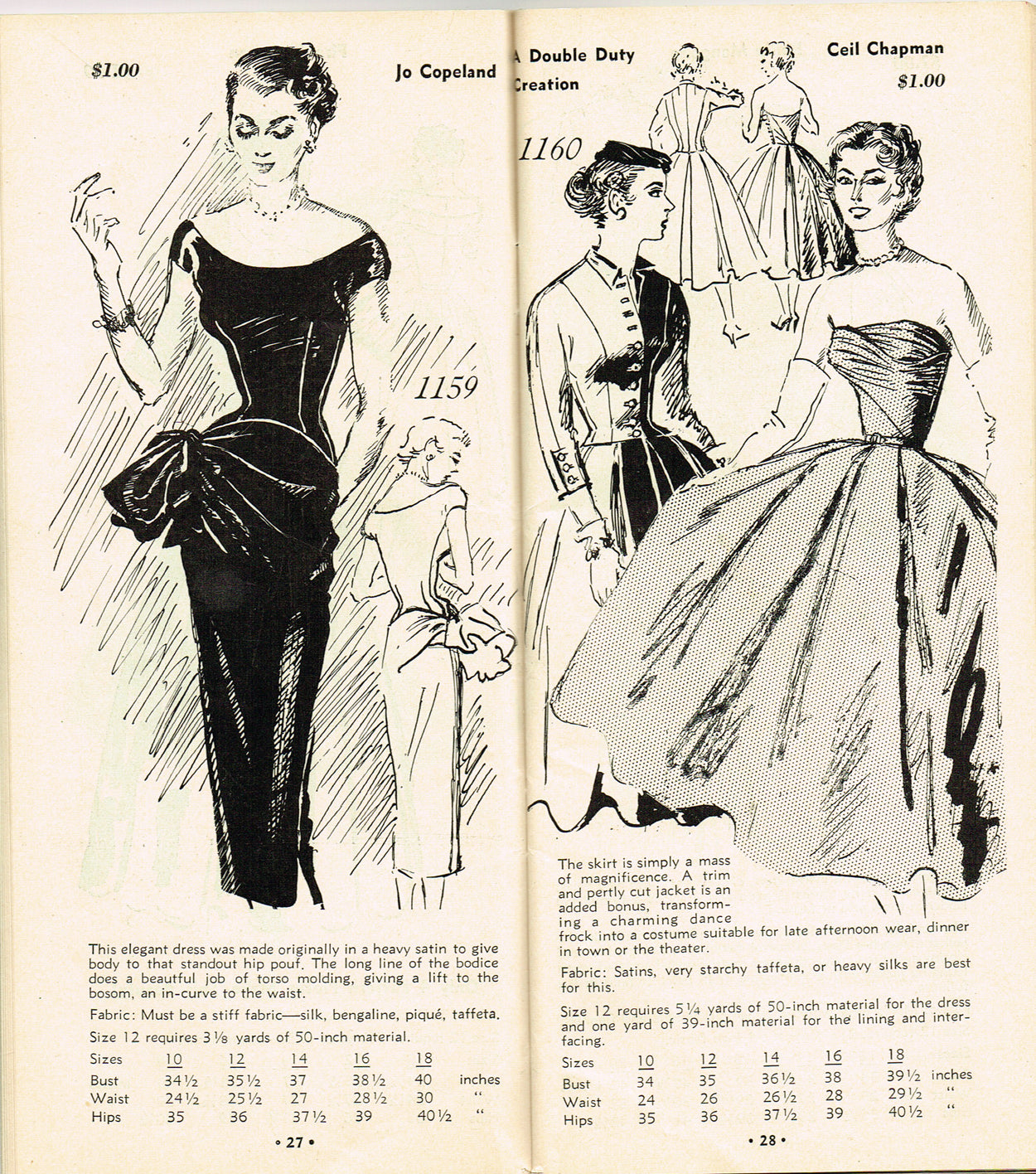 1950s Rare Vintage Spadea American Designer Sewing Pattern Catalog ...