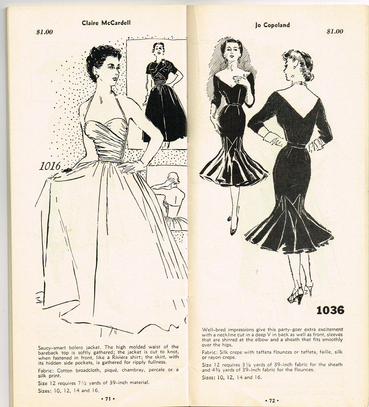 1950s Rare Vintage Spadea American Designer Sewing Pattern Catalog ...
