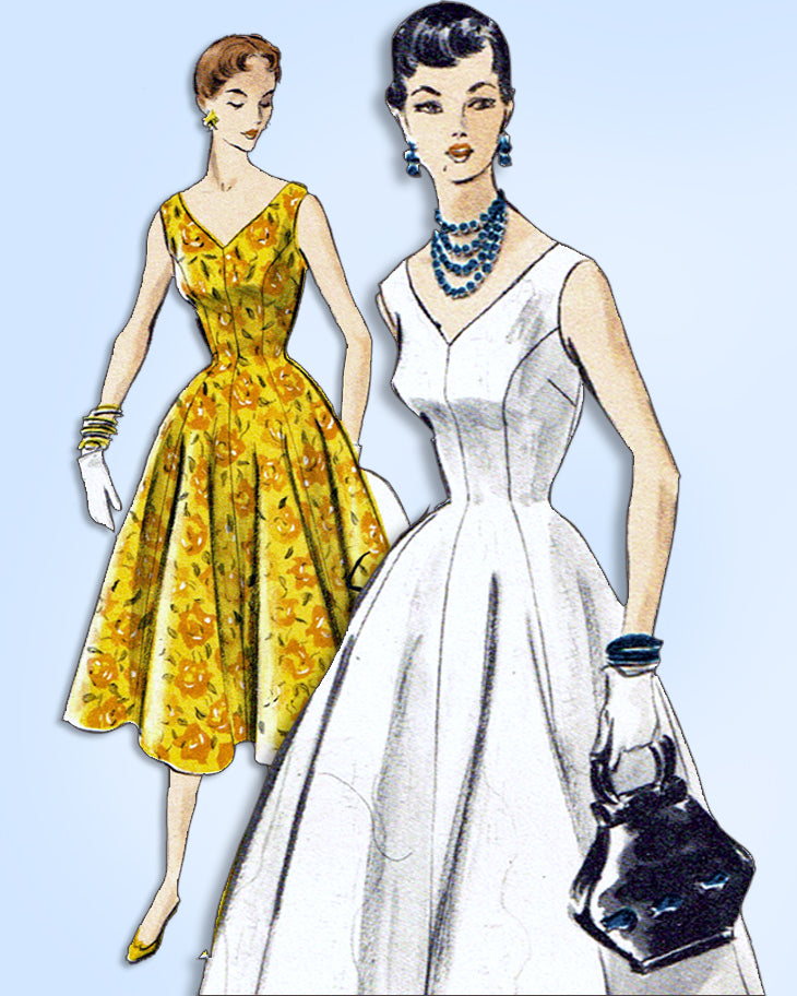 1950s Original Vintage Vogue Sewing Pattern 8258 Misses Princess Dress ...