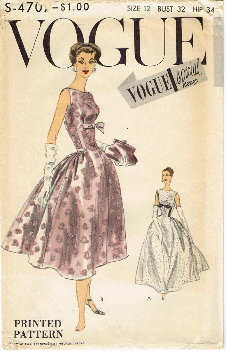 Vogue Special Design S-4707: 1950s Uncut Dress 32B VTG Sewing Pattern ...
